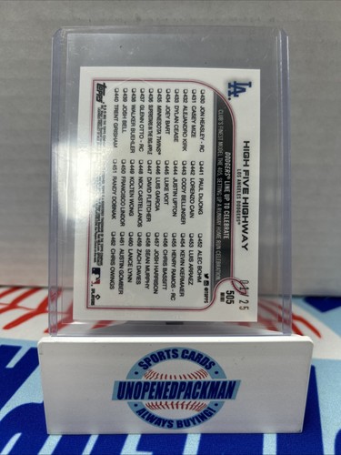 2022 Topps Mini High Five Highway Dodgers Pink # / 25 | eBay
