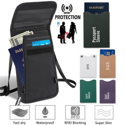 RFID-Blocking Neck Stash Anti-Theft Hidden Wallet + RFID Blocking ...