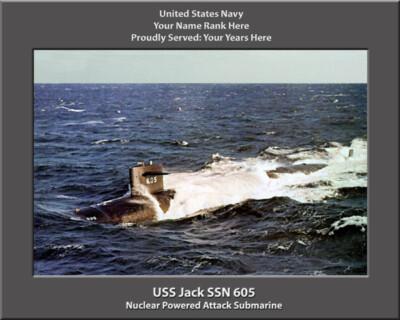 USS Jack SSN 605 Personalized Canvas Submarine Photo Print Navy Veteran ...