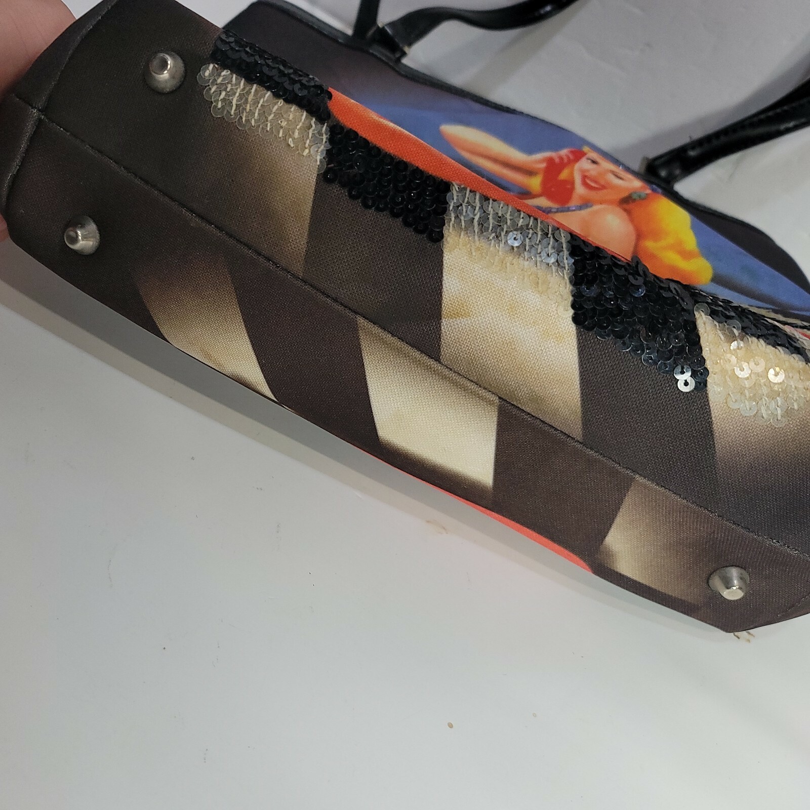 Rare Vintage Purse/Handbag With Pin Up Type Photo with Flirting "Maybe ...