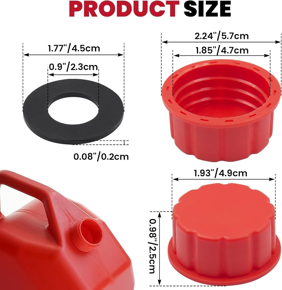 8 Pack Gas Can Cap Coarse Thread Gas Cap Replacement for Gasoline Fuel ...