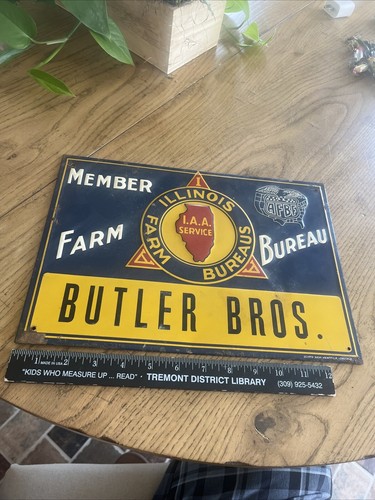 Vintage "Illinois Farm Bureau " sign Heavily embossed Signs 13.5 ...