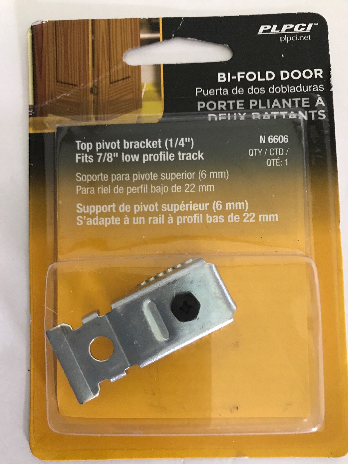 2 PLPCI Bi-Fold Door Top Pivot Brackets 1/4” Fits 7/8” Low Profile ...