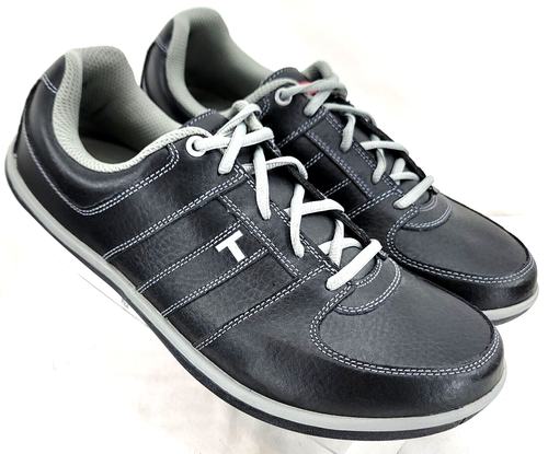 True Linkswear V1-0001-095 Vegas Black Leather Lace-Up Golf Shoes Men's US 9.5 | eBay