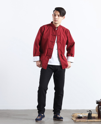 Chinese Men Traditional Tang Suit Coat Kung Fu Tai Chi Uniform Jacket ...