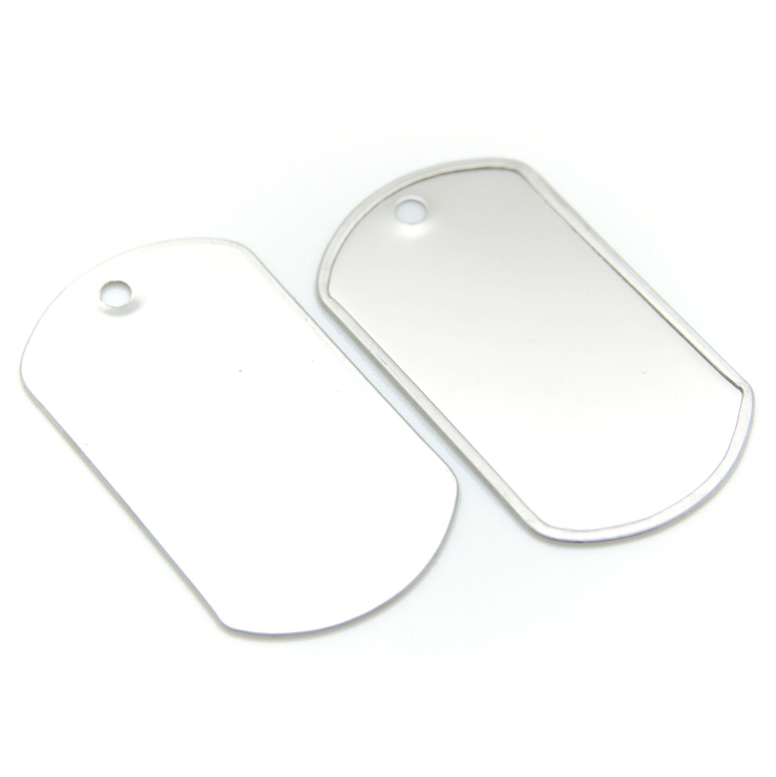 LOT 100 BLANK STAINLESS STEEL DOG TAG SHINY/MATTE WITH 100 30" S/S ...