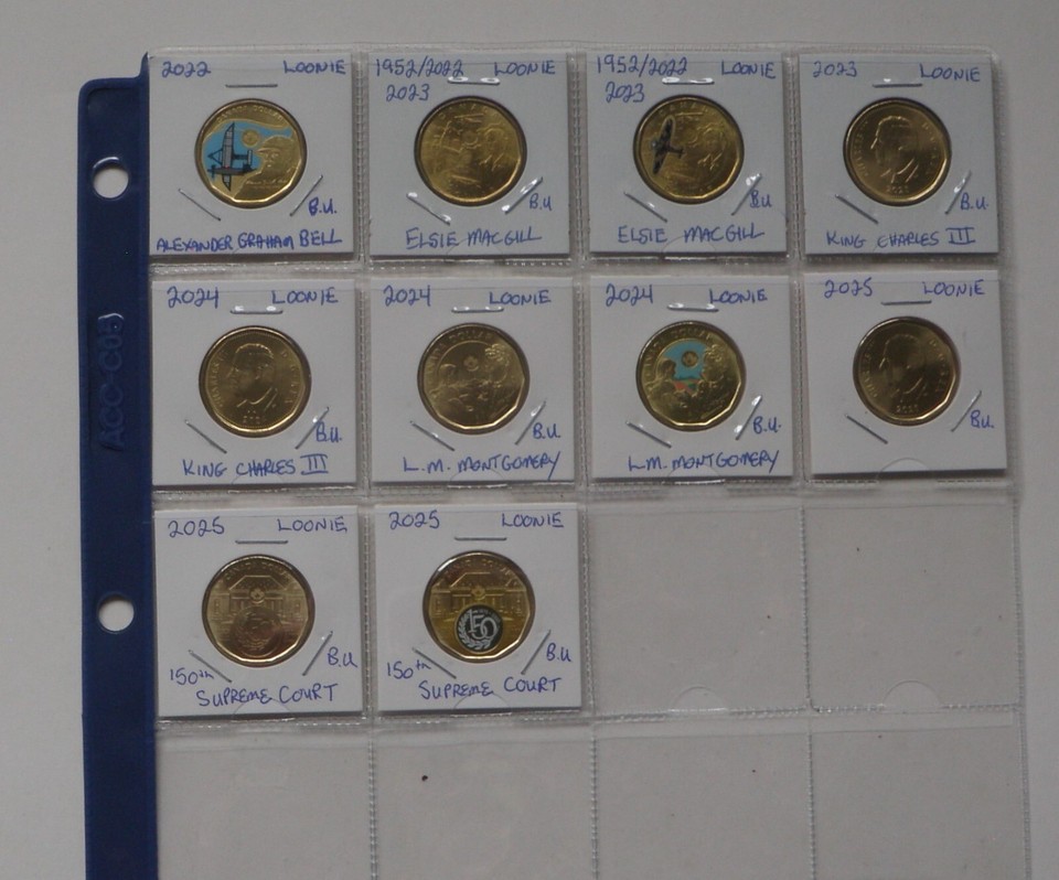 1987-2025 Canadian Circulated Loonie Collection 69 Coins missing only ...
