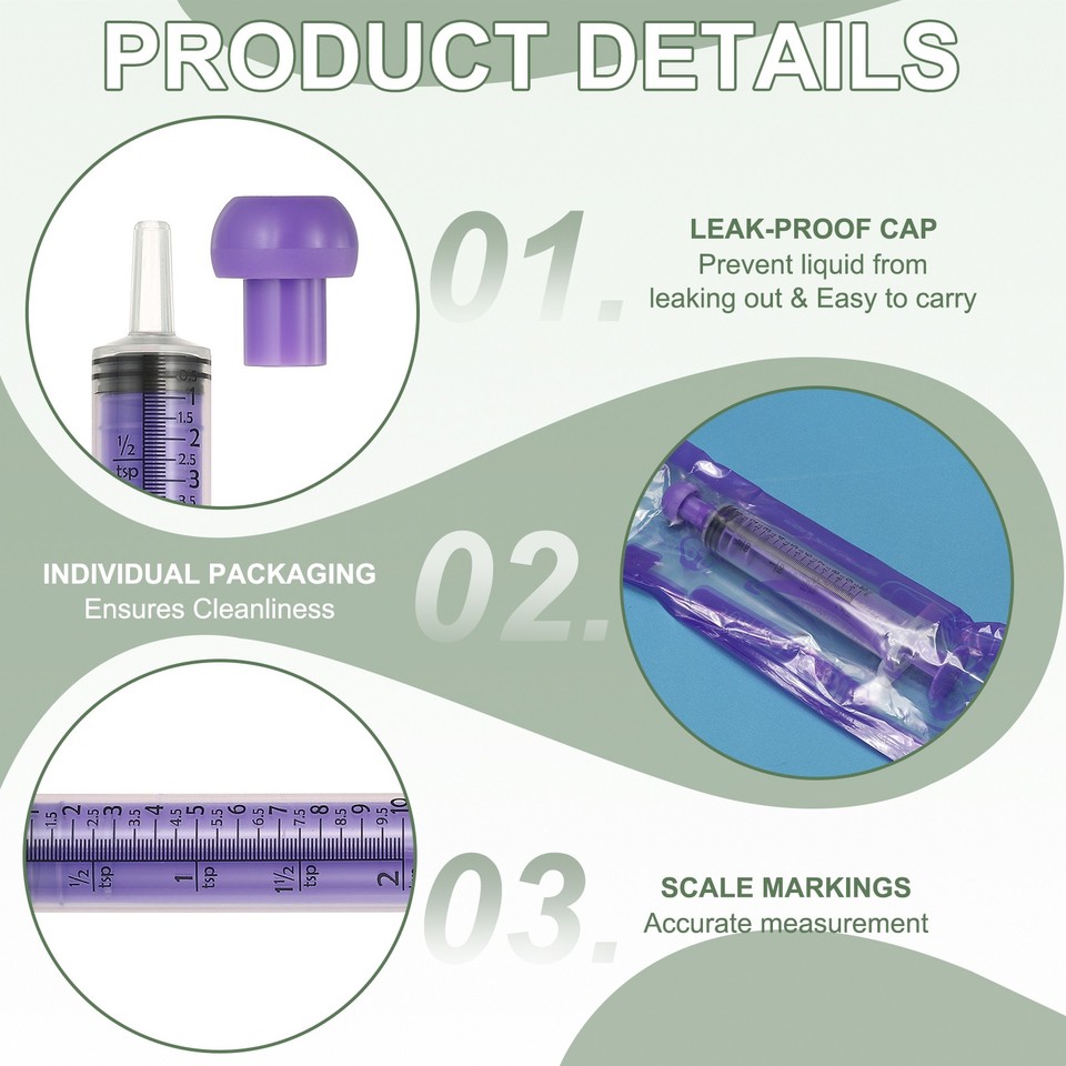 Feeding Syringes with Cap Syringes for Liquid Pet Feeding(Purple,10ml 4 ...