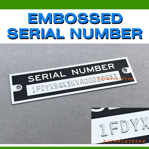 SERIAL NUMBER DATA TAG EMBOSSED PLATE HOT ROD CHEVROLET FORD STAMPED | eBay