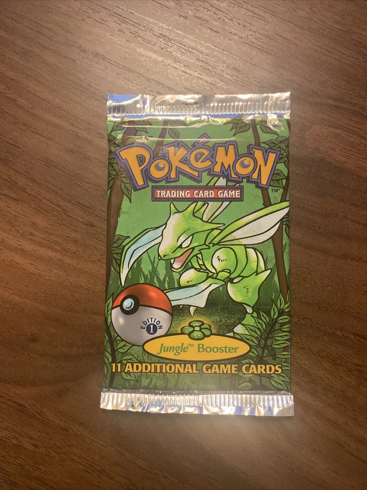 Pokemon 1st Edition Jungle Booster Pack Factory Sealed Scyther Art ...