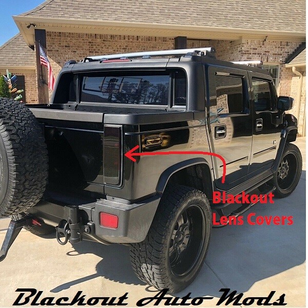 Hummer H2 SUT Blackout Tail Light Covers 2003 thru 2009 Models Fits the ...