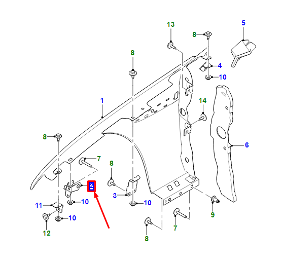 JAGUAR XF X260 Front Left Fender Bracket Mounting T2H1316 NEW GENUINE ...