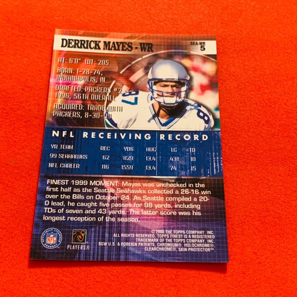 Derrick Mayes .. Seattle Seahawks .. 2000 Topps Finest Base Card 5 | eBay