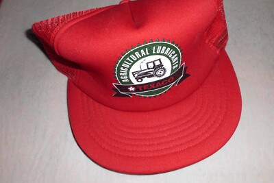 Vintage Texaco Agricultural Lubricants Cap Snap Back Red Trucker Oil ...