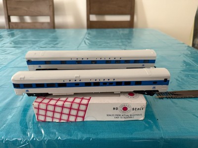 2 HO SCALE AHM/RIVAROSSI LONG ISLAND RR MTA CUSTOM PAINTED OBSERVATION ...