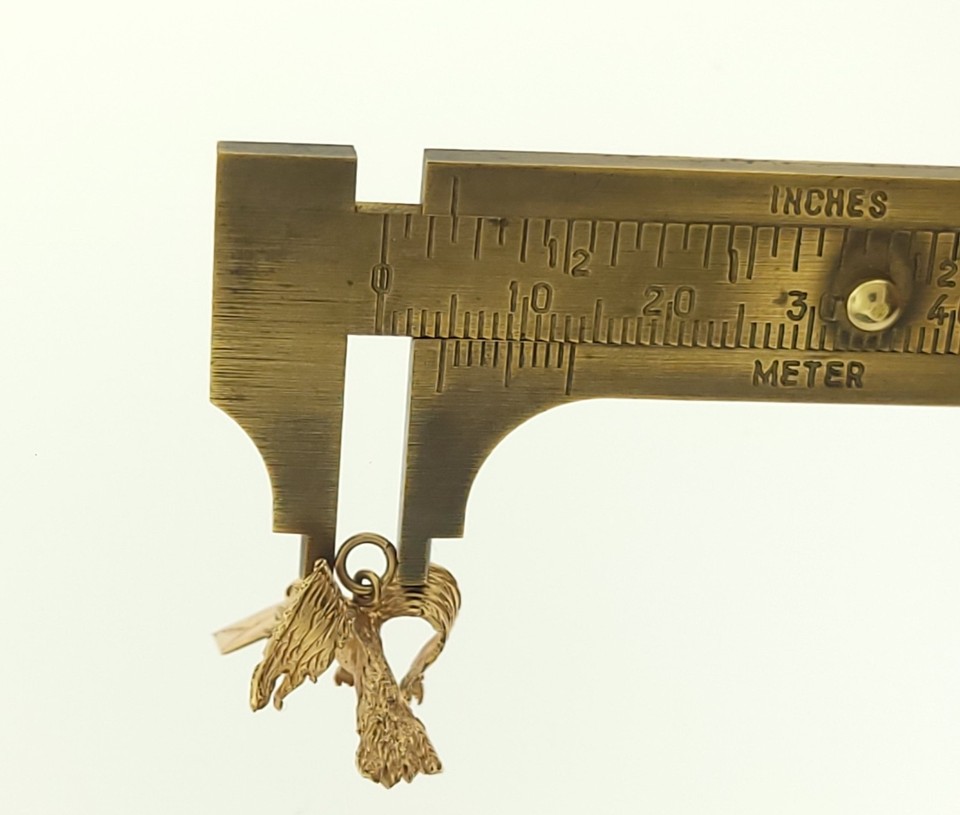 3D Letter Carrier Pigeon Bird Slider Charm Pendant 14K Yellow Gold | eBay