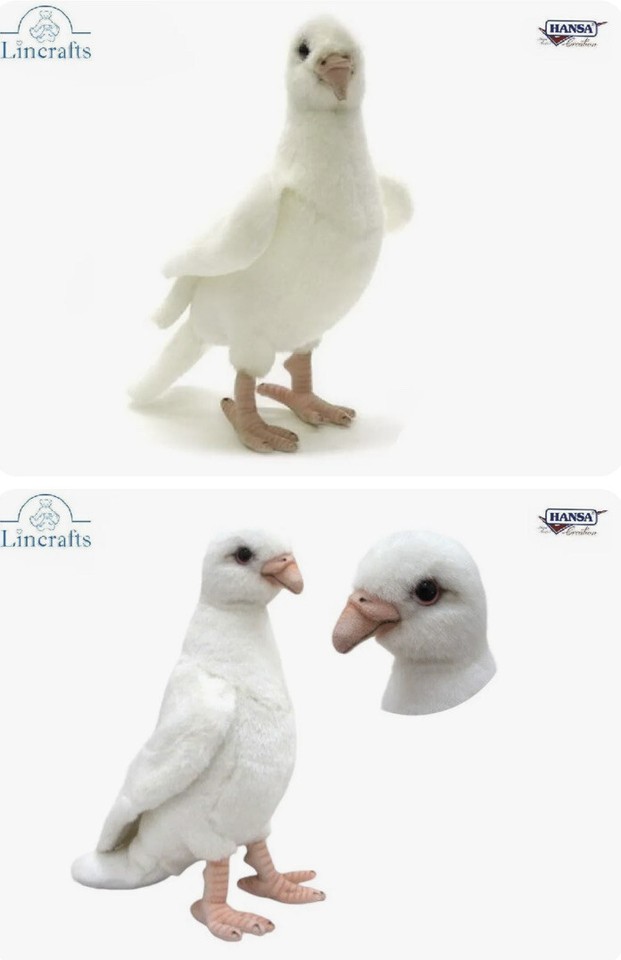 Hansa White Dove Plush Toy Hand Crafted Beautiful Collectible Peace ...