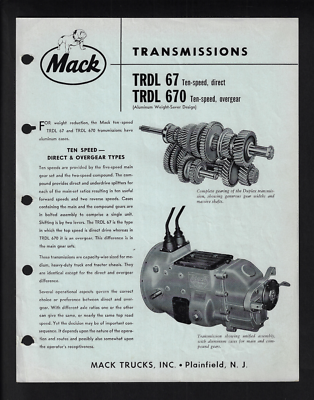 Mack Truck Parts Transmission On