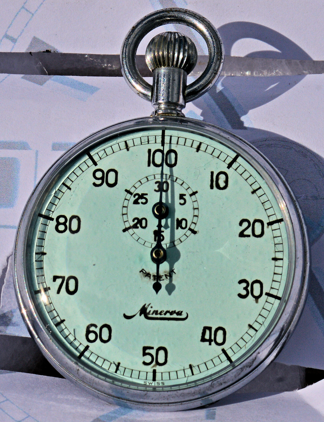 Very Rare Minerva Stopwatch With Hand Movement Every Second, Precision ...