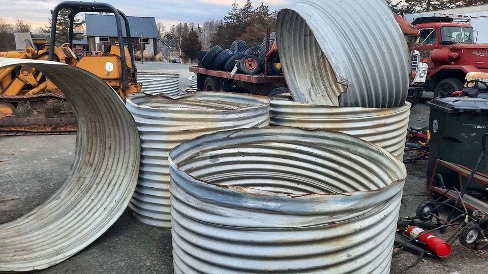 5ft dia galv culvert pipe sections, 36 to 44 inch length, 35 years old ...