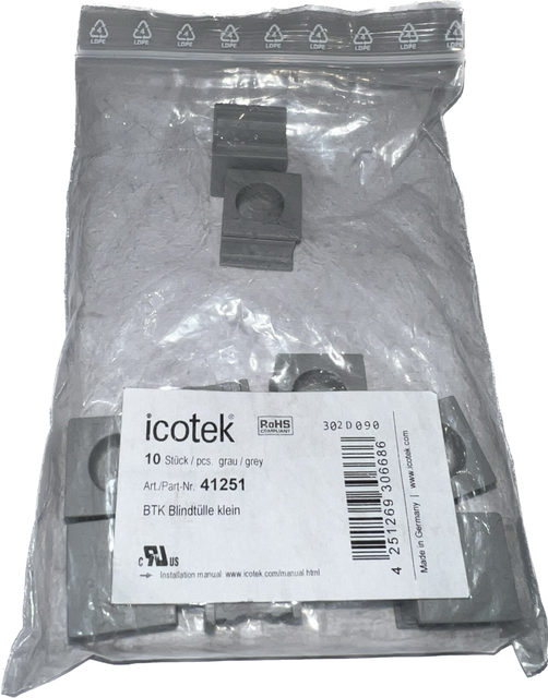 41251 Icotek Blindtülle Kabeltülle klein Temperaturbereich -40°C bis 90 ...