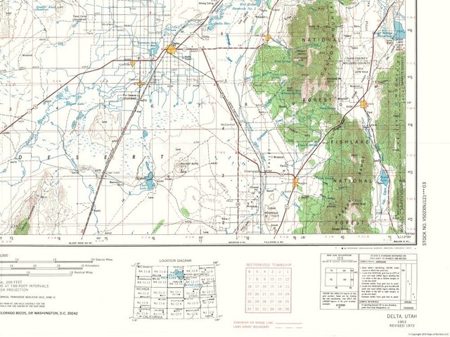 Topo Map - Delta Utah Quad - USGS 1953 - 23.00 x 30.71 | eBay
