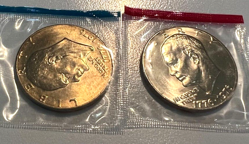 1976 P D S GEM UNCIR IN MINT CELLO + PROOFTYPE 2 EISENHOWER DOLLAR (3 ...