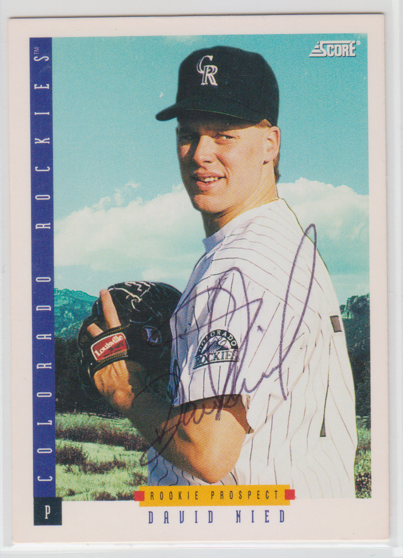Autographed 1993 Score David Nied - Rockies | eBay