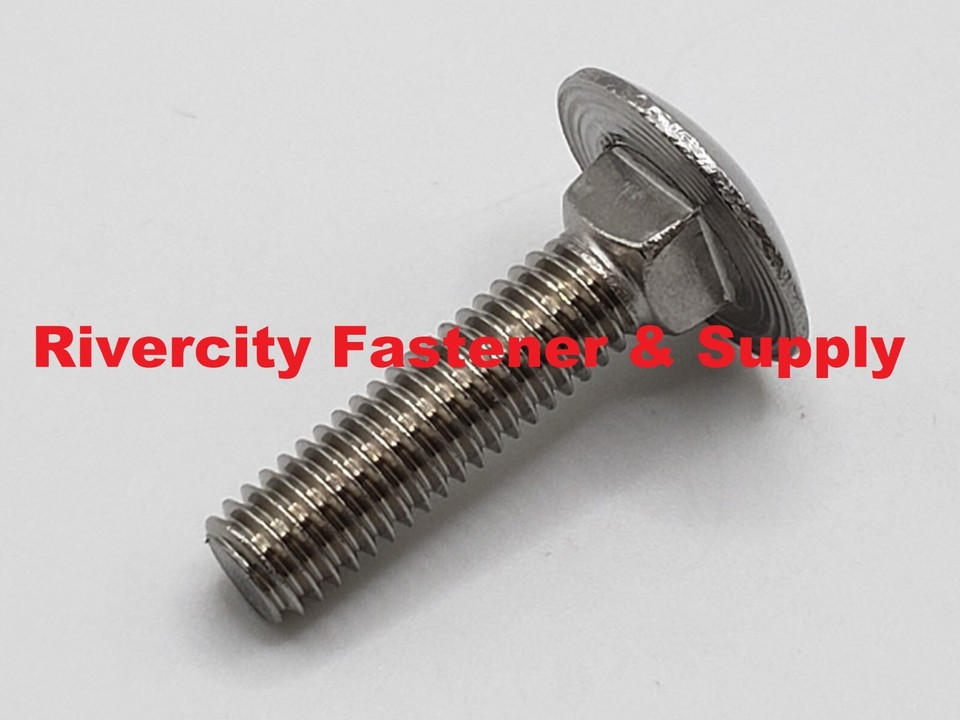 (25) M6-1.0x25 Stainless Steel Carriage Bolts 6mm x 25mm Screws M6x1.0 ...