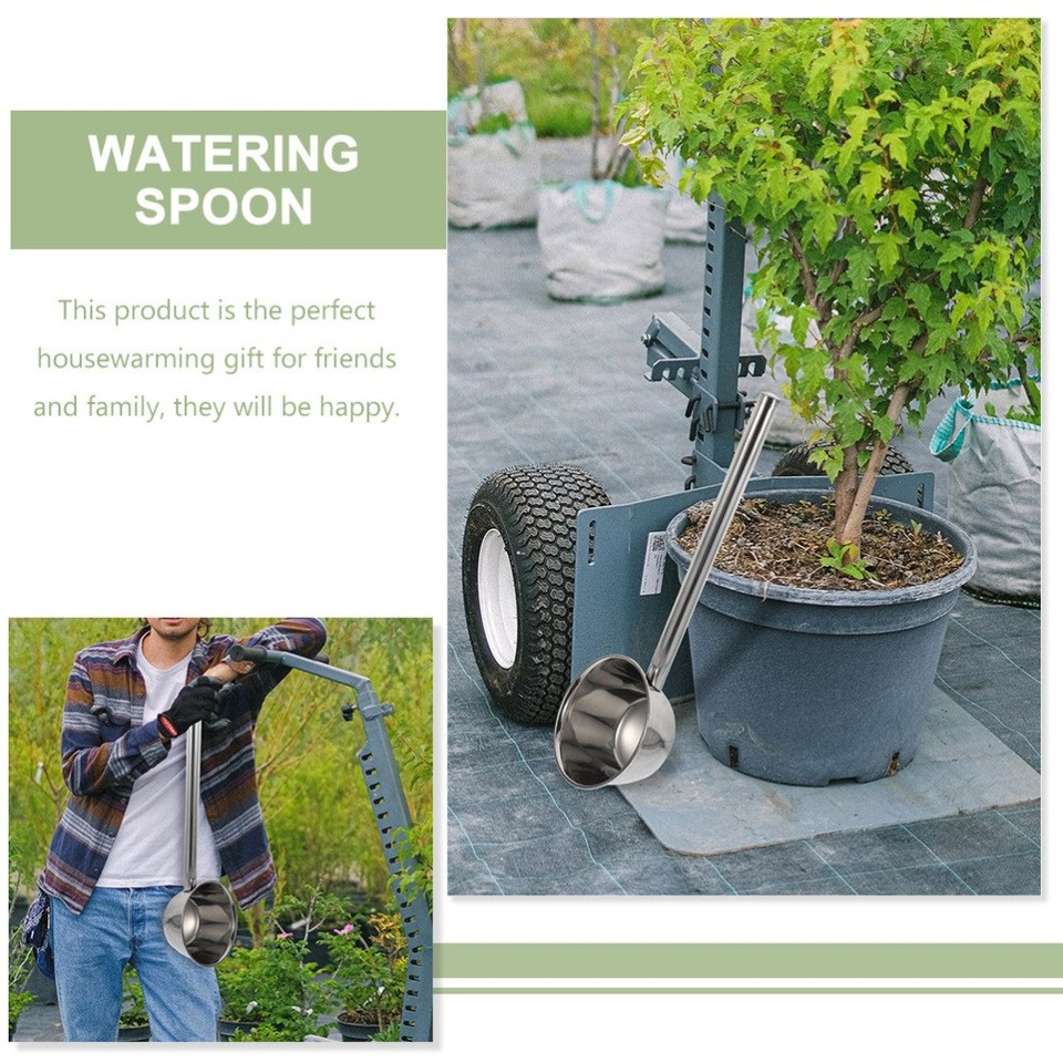 Spoon Large Ladle Stainless Steel Household Long Handle Water Scoop ...