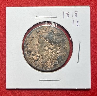 1818 Large Cent Coronet Head 1C Copper Penny Obsolete U.S. Coin - Set ...