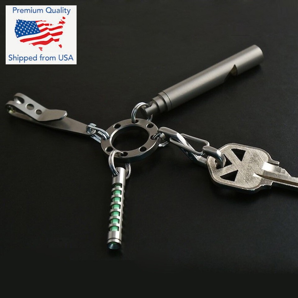 EDC Portable Mini 8 Hole UFO Keychain Key Chain Key Ring with 8 Mini ...