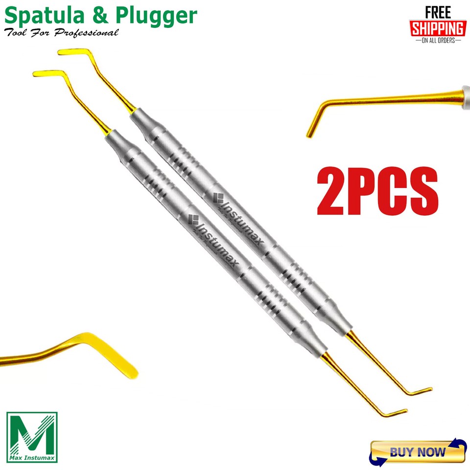 Dental Composite Filling Instruments Spatula & Plugger Titanium Gold ...