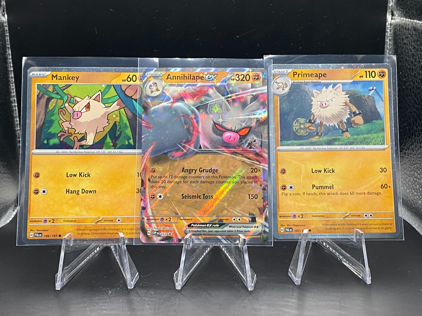 NM Annihilape Mankey Primeape EX SVP032 Cosmo Holo Black Star Promo ...