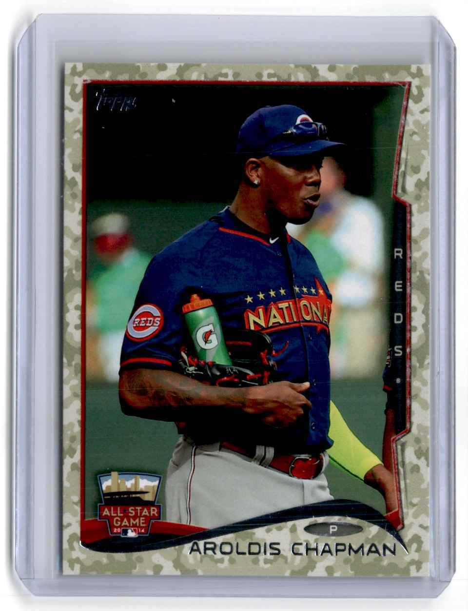 2014 Topps Camo Aroldis Chapman 18/99 Cincinnati Reds #396 | eBay