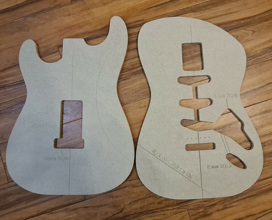 22 Fret Stratocaster Guitar Routing Template Full Set 9mm MR MDF | eBay UK