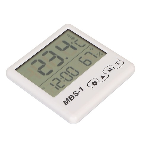 Indoor Digital Thermometer Hygrometer Clock Wall Mounted Electronic ...