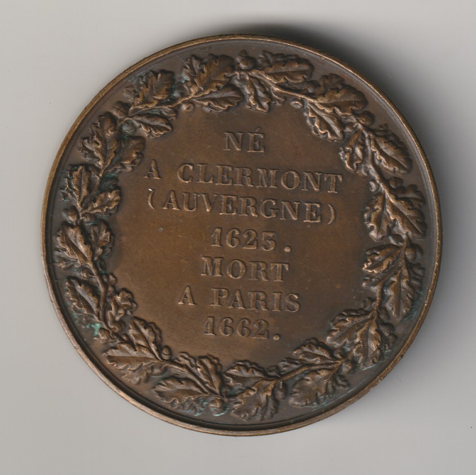 Medal, BLAISE PASCAL Born in CLERMONT in 1623, And Died in PARIS in ...
