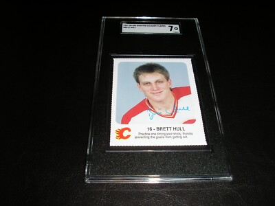 Brett Hull-Calgary Flames Red Rooster 1987-88 SGC Graded 7 (NM) Pre ...