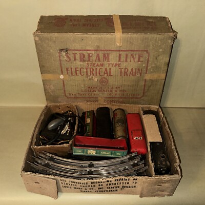 Vintage MARX Marlines Stream Line Steam Type O Gauge Electrical Train ...