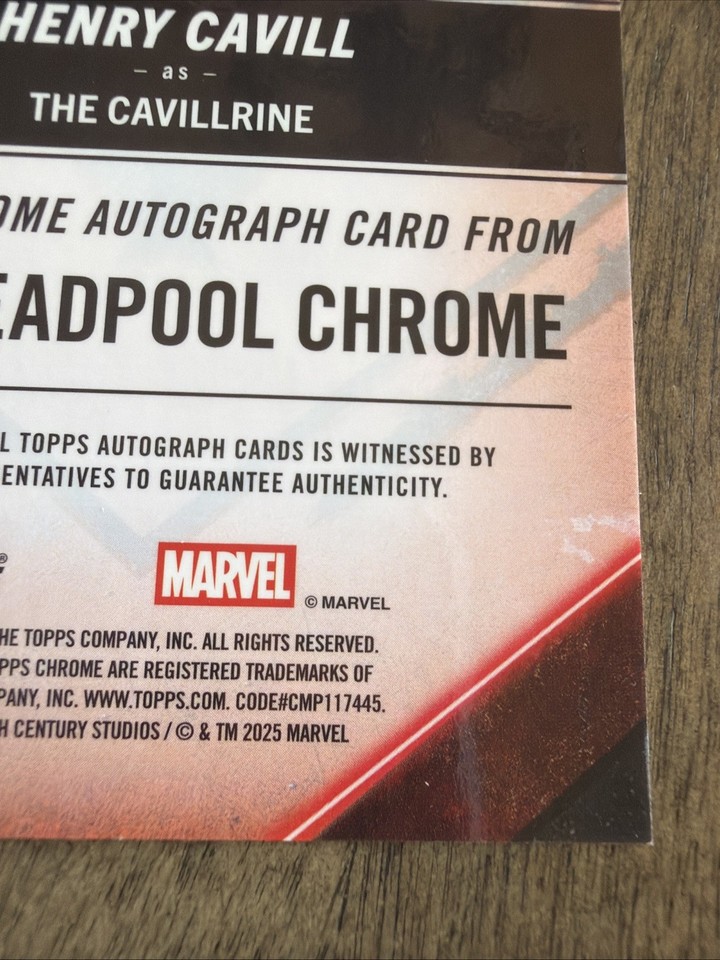 2025 Topps Chrome Deadpool The Cavillrine Autograph #6/15 Wolverine ...