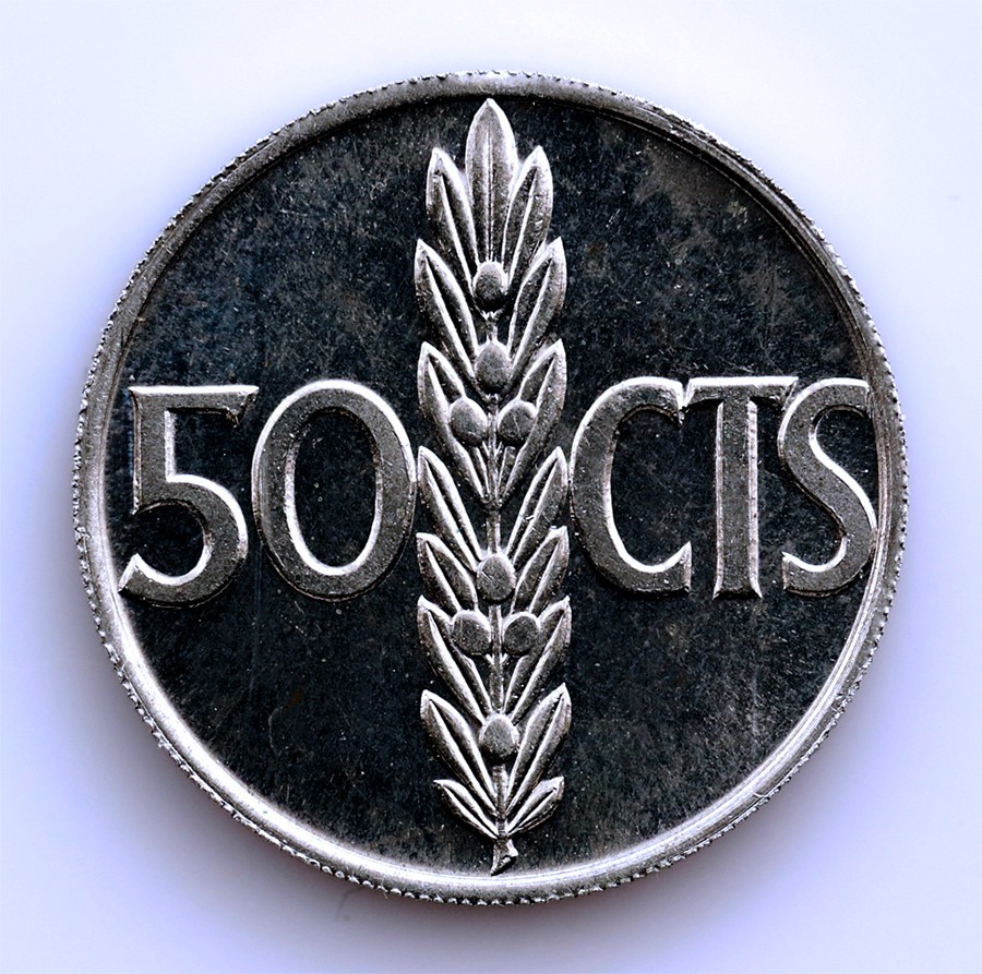 SC-FRANCO. 50 CENTIMES. 1966*19-70. MADRID. TIRA FNMT. ALUMINIUM 1 G ...