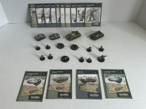 WOTC Axis And Allies Miniatures 16 Piece Lot Soviet With Cards Base Set ...