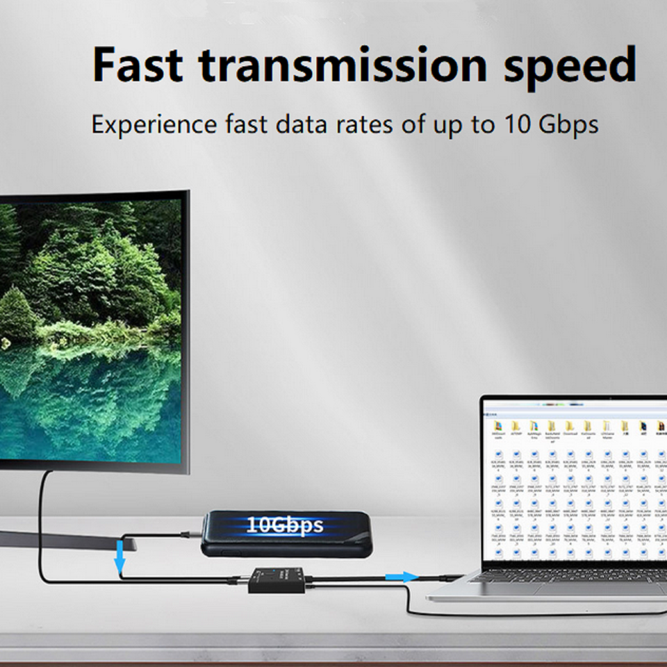 New Bi-direction KVM Switcher Power Adapter Portable For Windows For ...