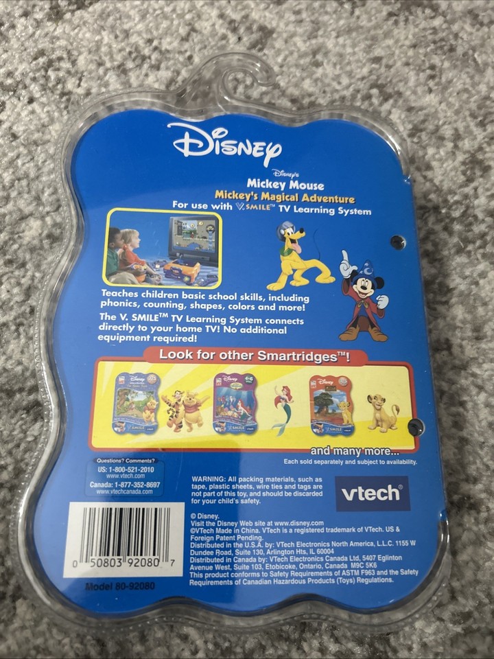 Vtech Vsmile Disney Mickey Mouse Mickey's Magical Adventure Video Game ...