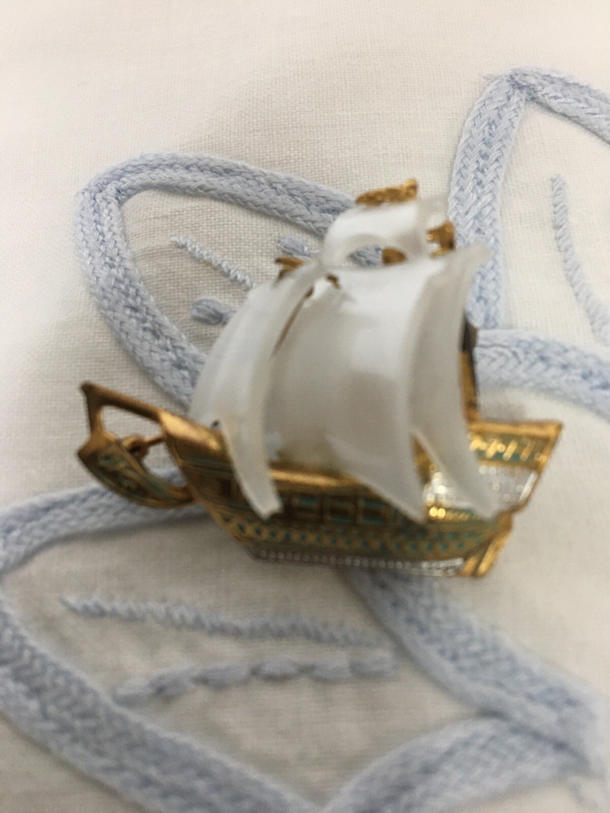 BROACH SPAIN Ship With Faux Pearl Sails Approx. 1 And 3/4 Inch Long | eBay