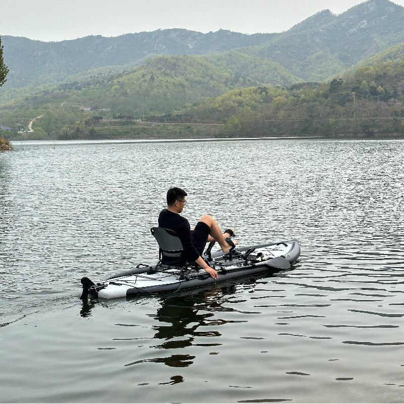 Fishing Inflatable Kayak w/ Foot Pedal,Oar PVC Water Bike Adjustable ...