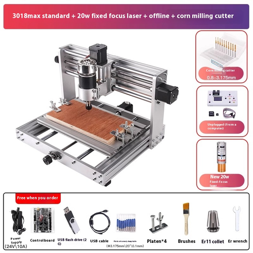 3018max Small Desktop Laser Cnc 2 in 1 Wood Panel Acrylic Engraving ...