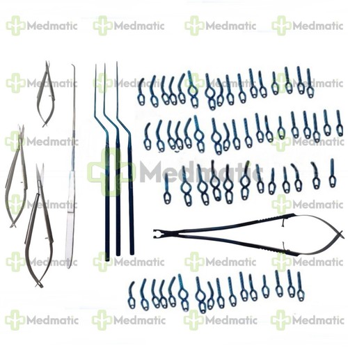 68 PCs Neurosurgery Aneurysm Clips with Yasargil Gelea Spring Hooks ...