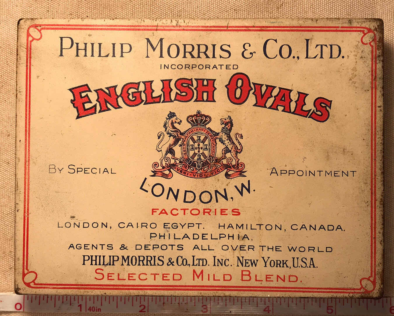 Vintage English Ovals Phillip Morris London Cigarette Tin Empty | eBay